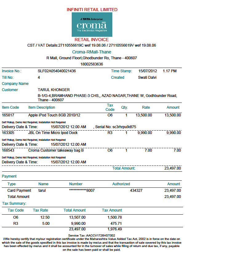 Expensive, don't buy from croma. - CROMA - MUMBAI Consumer Review - MouthShut.com