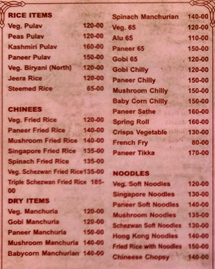 CAFE NANDINI - MADHAPUR - HYDERABAD Menu, Photos, Images and Wallpapers ...