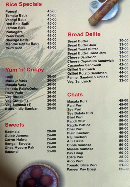 HARE KRISHNA - MAJESTIC - BANGALORE Menu, Photos, Images and Wallpapers ...