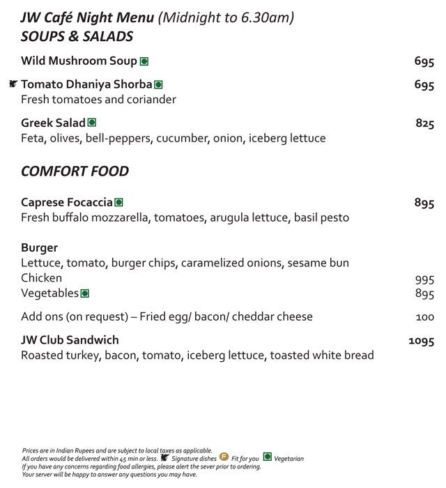 JW CAFE - JW MARRIOTT MUMBAI SAHAR - CHAKALA - MUMBAI Menu, Photos, Images and Wallpapers ...