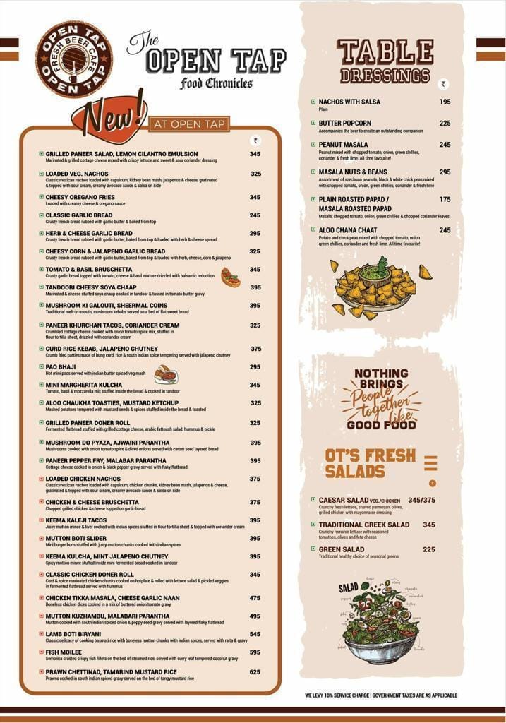 OPEN TAP - GOLF COURSE ROAD - GURGAON Menu, Photos, Images and ...