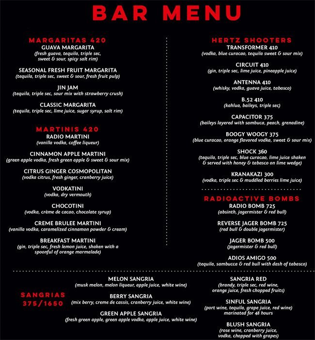 RADIO BAR - BANDRA - MUMBAI Menu, Photos, Images and Wallpapers ...