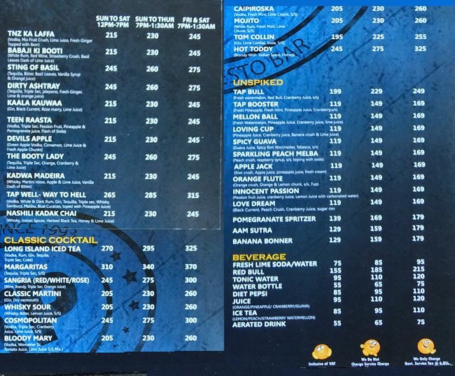 TAP RESTO BAR - SAKINAKA - MUMBAI Menu, Photos, Images and Wallpapers ...